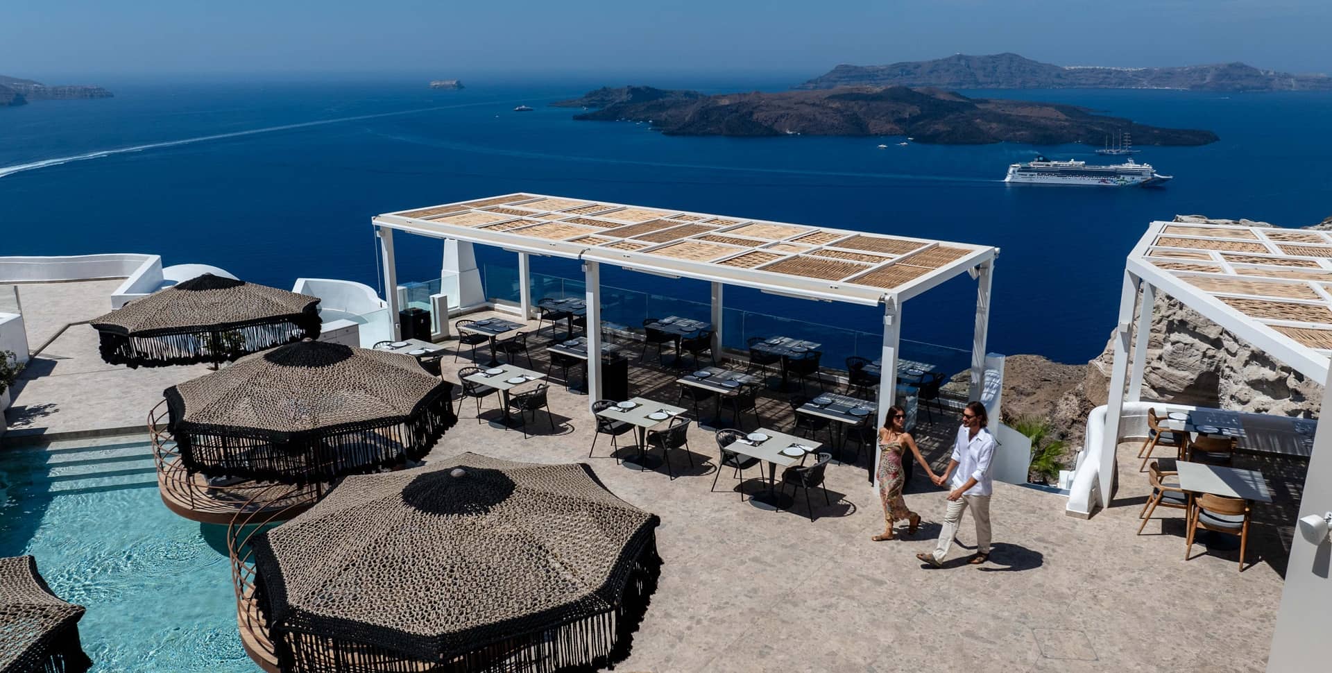 The Caldera Restaurant | Santorini Dining | Volcano View Hotel